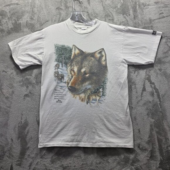 Delta | Shirts | Vintage Wolves Shirt Mens Medium White Graphic Tee ...